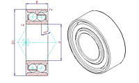 Item # 5206-M1ZZ, 5200-M1 Series Double Row Angular Contact Ball ...